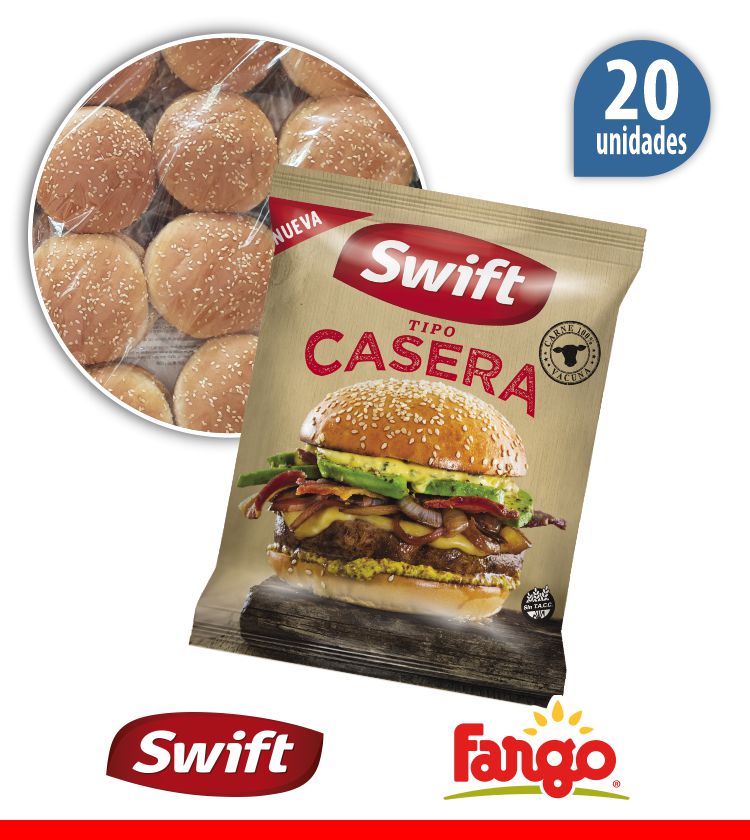Promofiesta :: HAMBURGUESA SWIFT CASERA X 120GR X 20U C/PAN FARGO + 1 ...